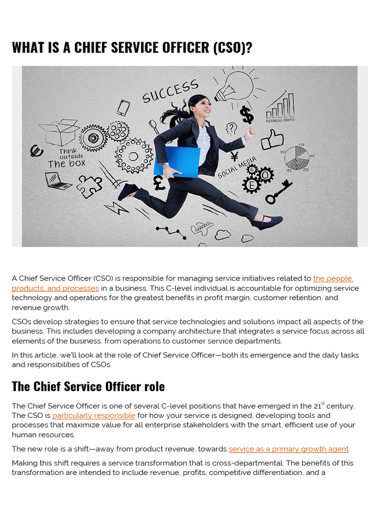 What Is A Chief Service Officer Cso | PDF | Chief Operating Officer ...