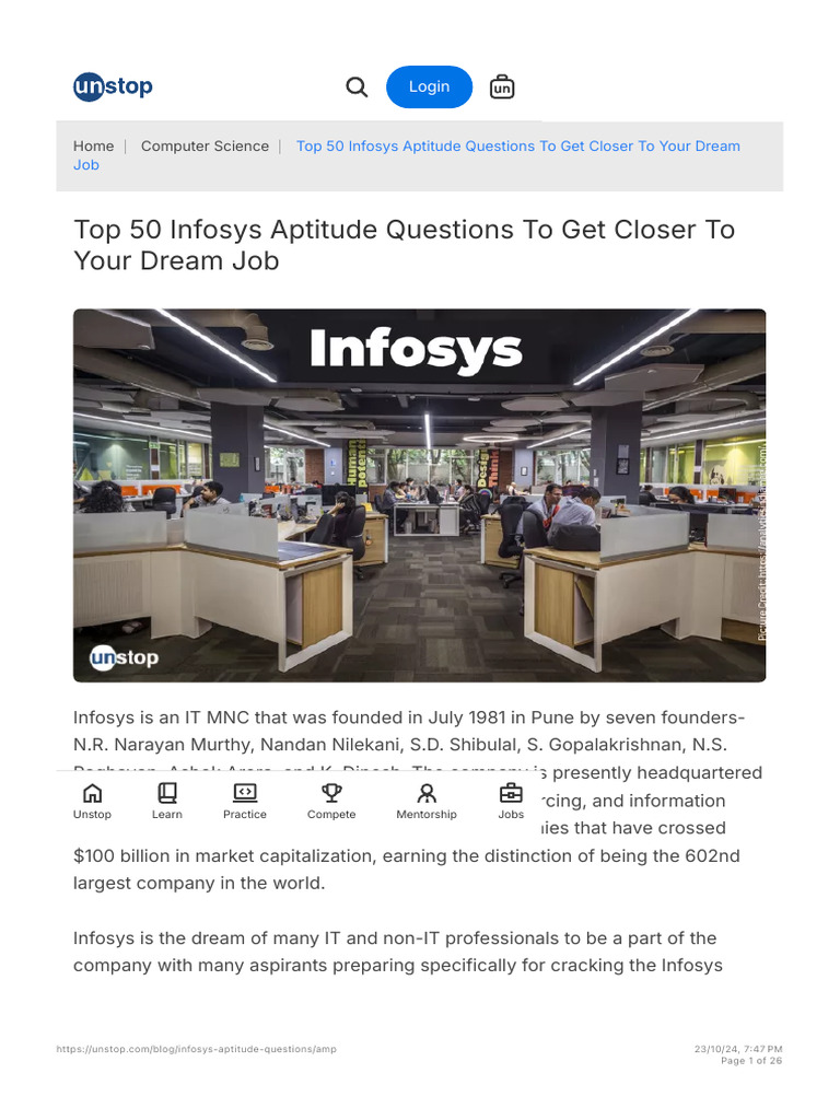 Sos Aptitude Questions With Solutions - Unstop DFGXF | PDF