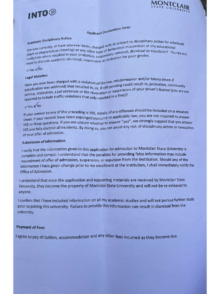 Declaration Form Vinay | PDF