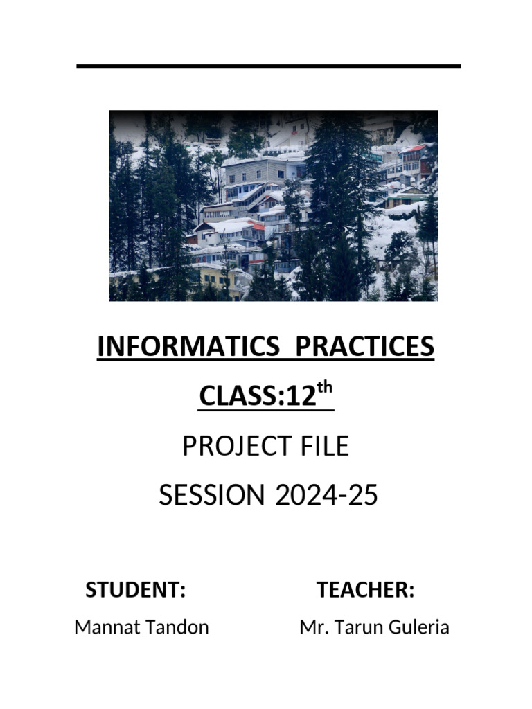 mannat tandon ip project | PDF | Databases | Sql