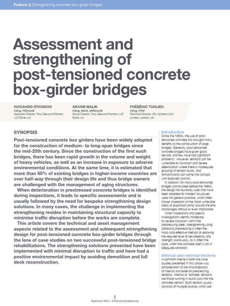 Assessment and Strengthening of Post Tensioned Concrete Box Girder ...