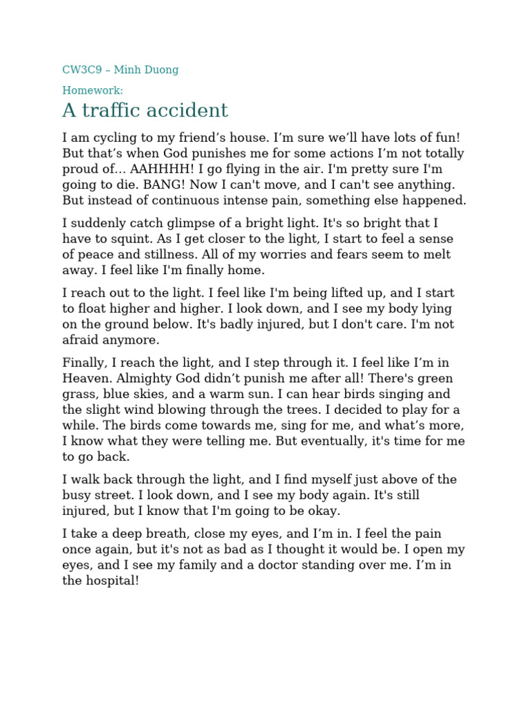 A Traffic Accident | PDF