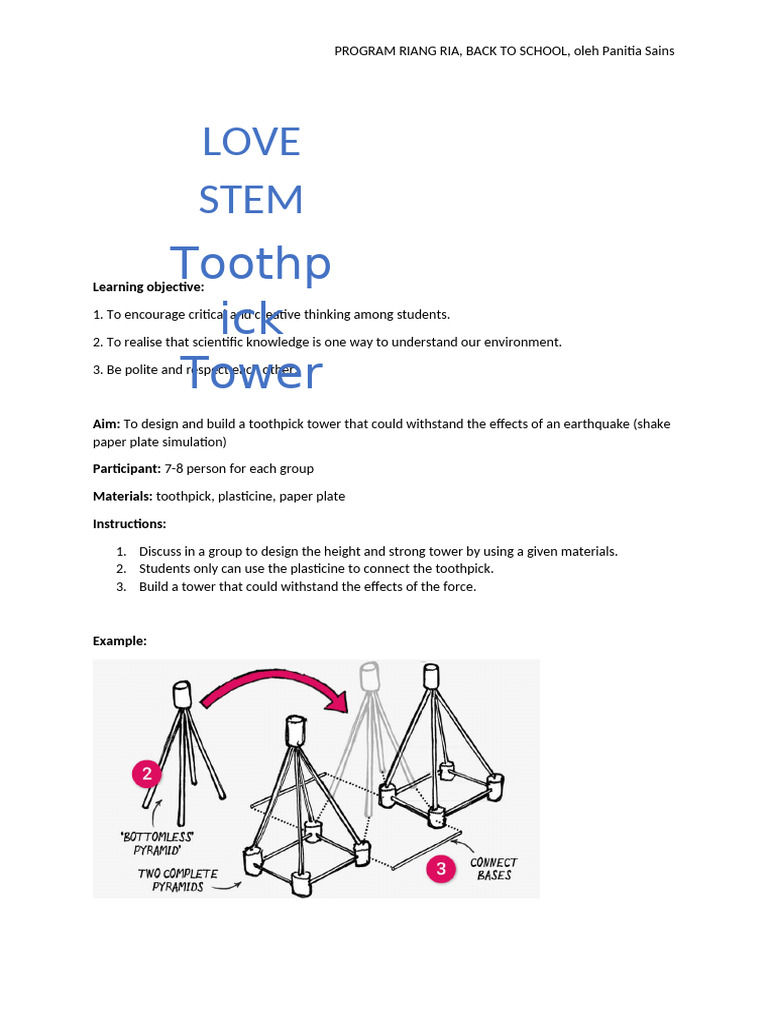 Toothpick Tower Earthquake Challenge | PDF