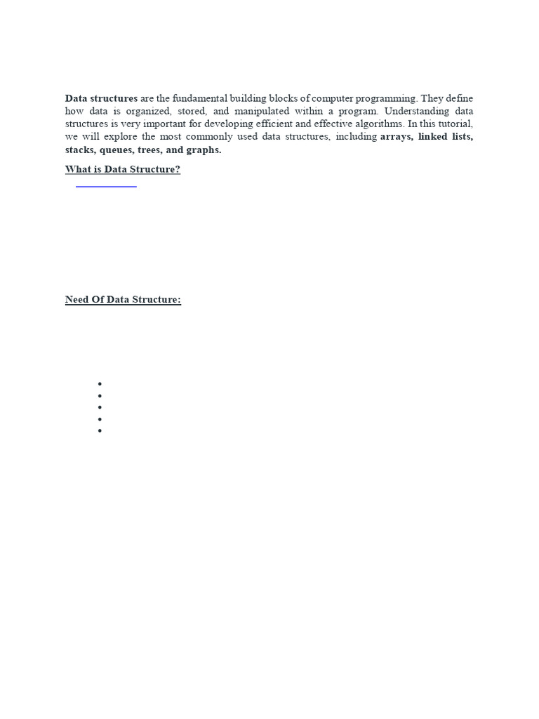 Data Structures Unit I Pdf String Computer Science Algorithms