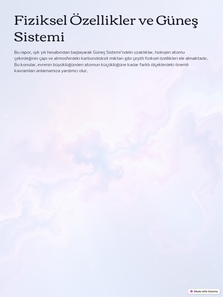 Fiziksel Ozellikler Ve Gunes Sistemi | PDF