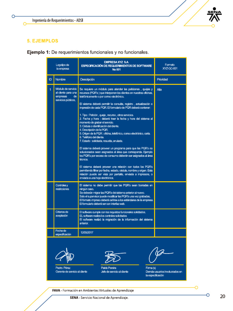 Ejemplos requerimientos | PDF