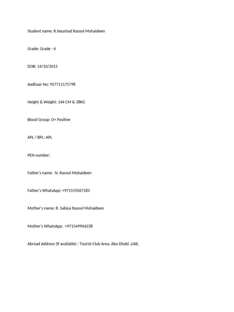 Student Detail | PDF