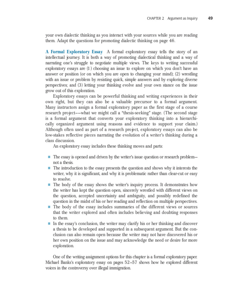 Writing Formal Exploratory Essays | PDF | Essays | Immigration