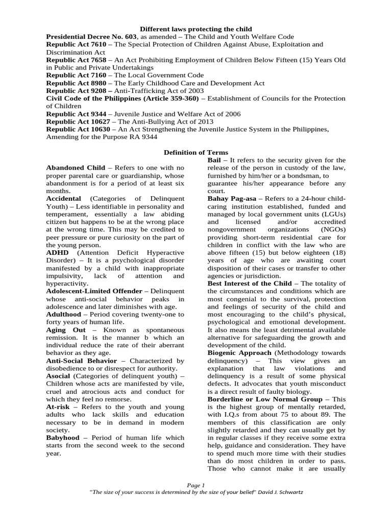 Review Notes On Juvenile Delinquency and Crime Prevention | PDF | Child ...