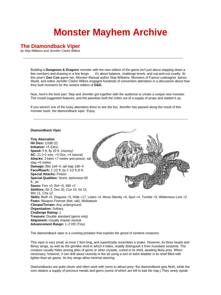 Monster Mayhem Archive | PDF | Dwarf (Dungeons & Dragons)