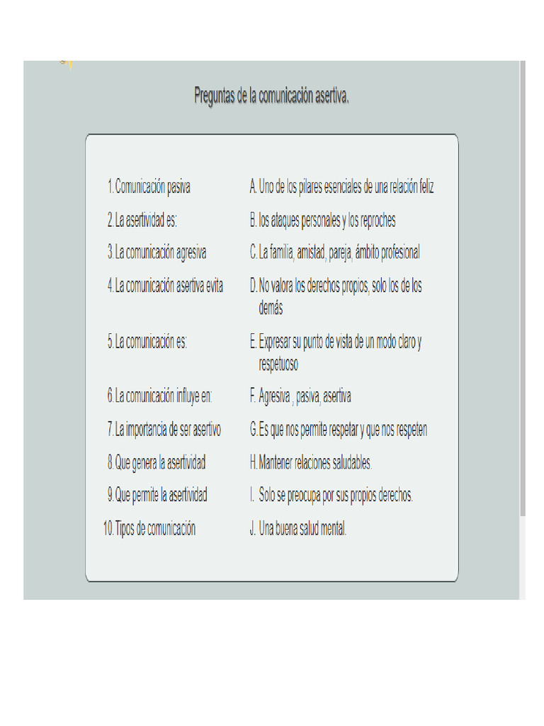 Ejercicios de Comunicacion Asertiva | PDF