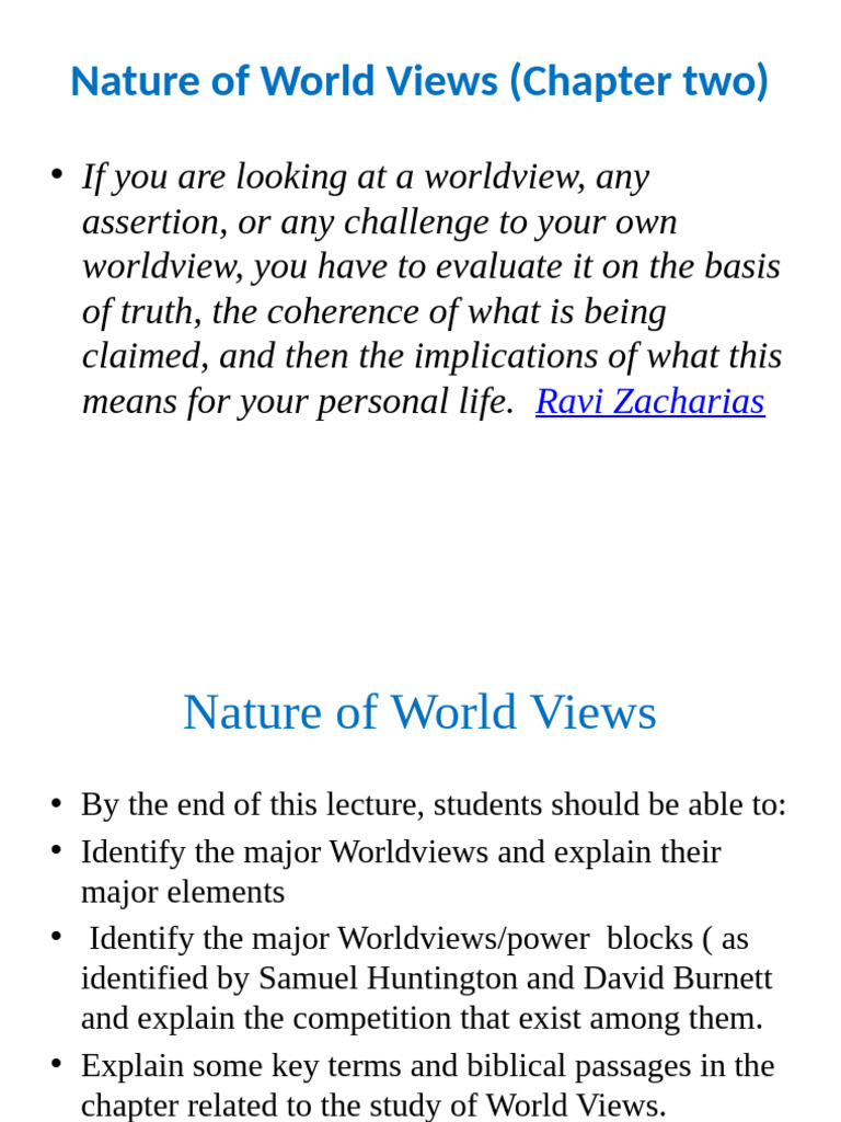 Chapter Two World Views Final | PDF | God | Jesus
