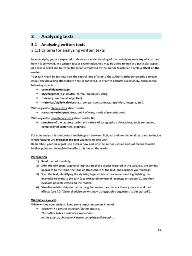 Analyzing Fictional and Non-Fictional Texts - General Overview | PDF