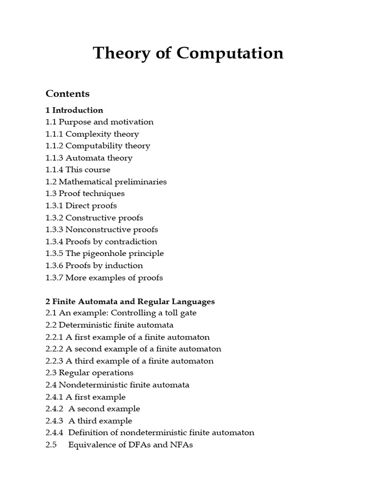 Theory of Computation A | PDF | Automata Theory | Theory Of Computation Theory of Computation A | PDF | Automata Theory | Theory Of Computation