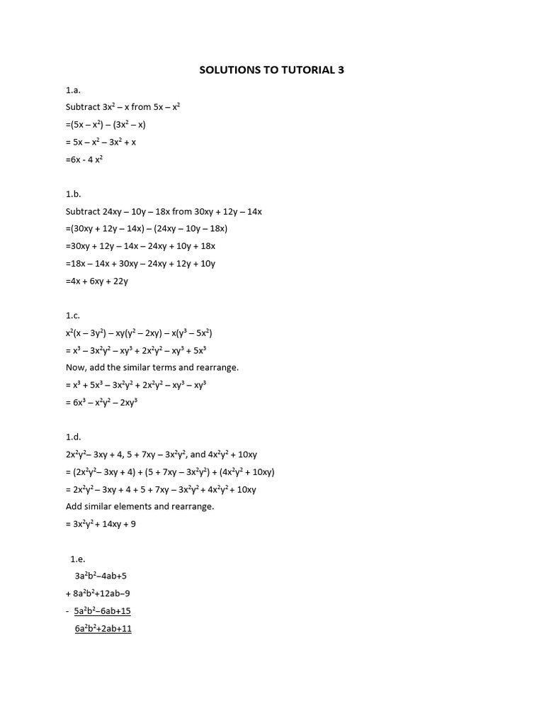 Solutions To Tutorial 3 | PDF