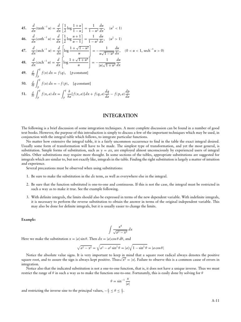 Calculus Integration Techniques | PDF | Trigonometric Functions | Integral
