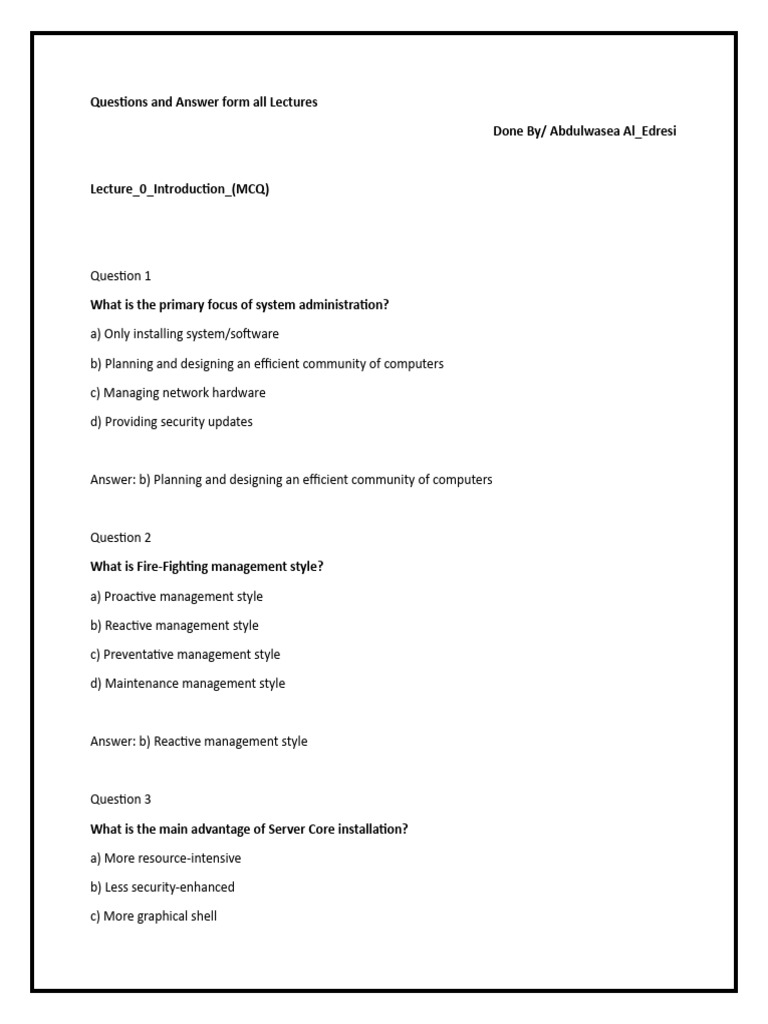 Questions and Answer Form All Lectures | PDF | Cloud Computing | Hyper V