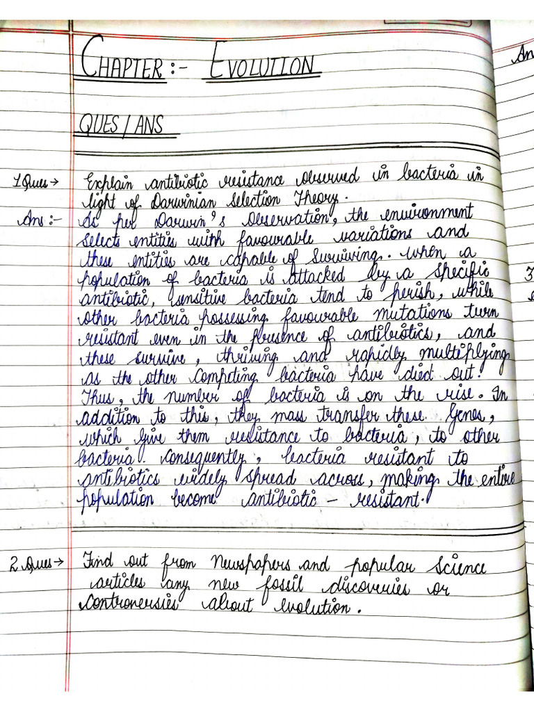 Evolution Ncert Ques | PDF