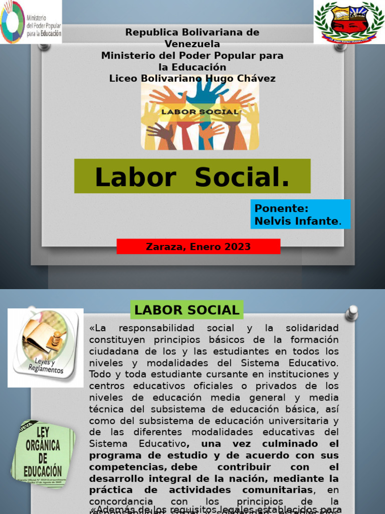 Presentacion Sobre Labor Social 5to Año | PDF | Ciencias sociales