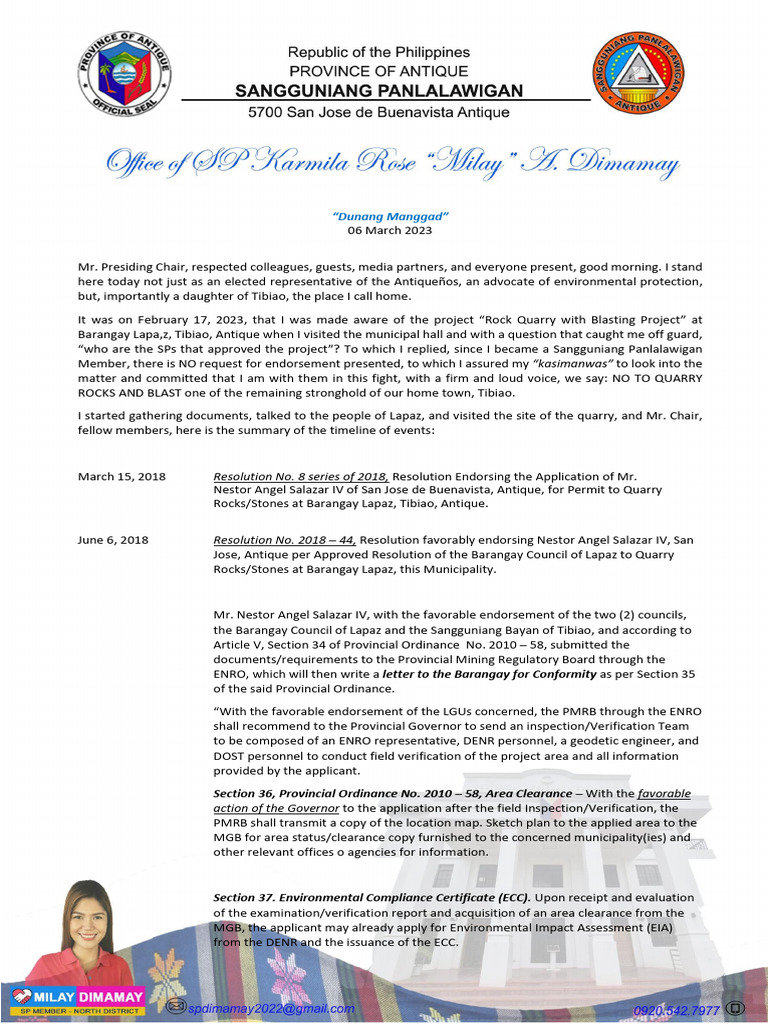 1. SP Dimamay Privilege Speech (p1) | PDF | Government