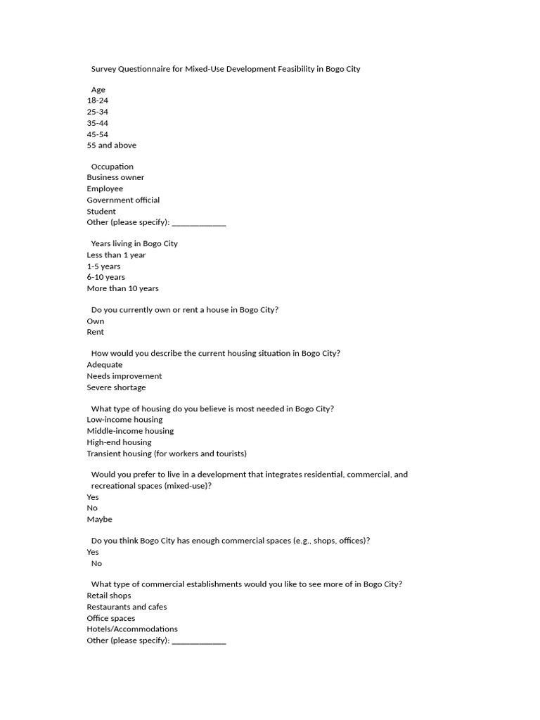 Research Questionnaires | PDF