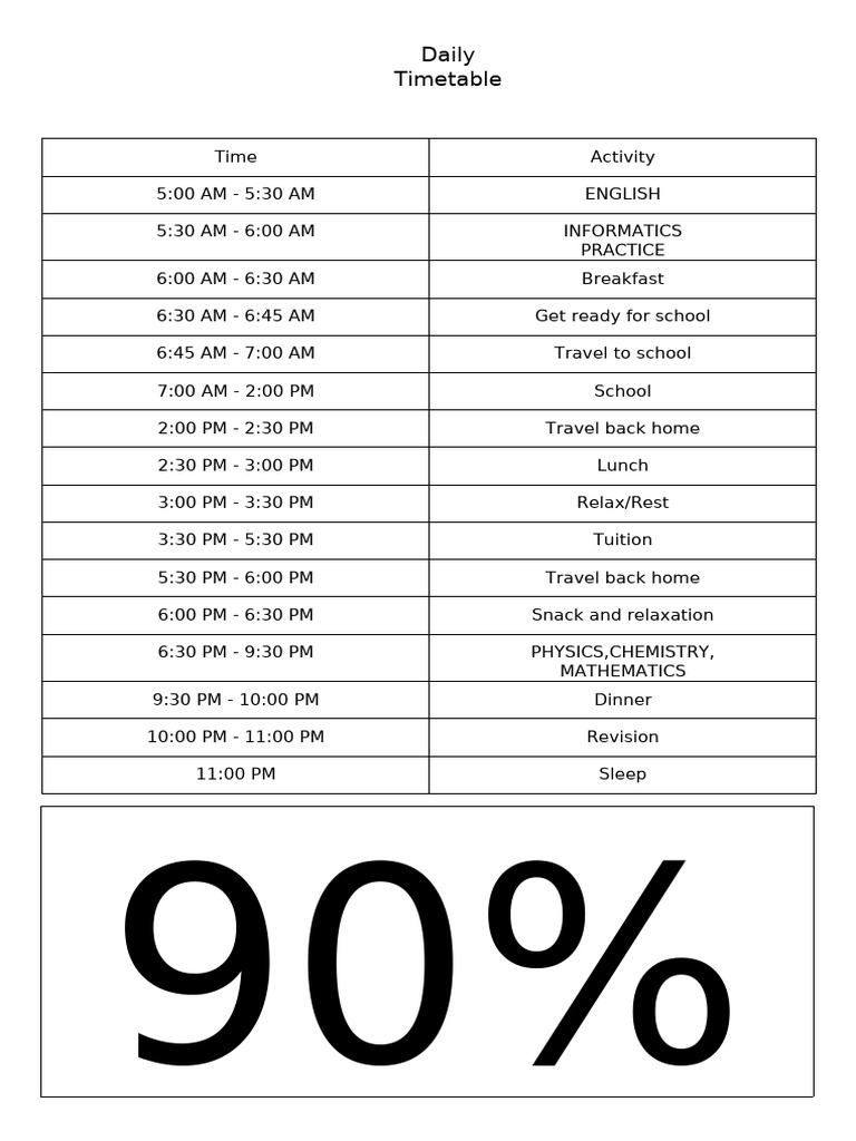 6 Hours Sleep Timetable | PDF | Wellness