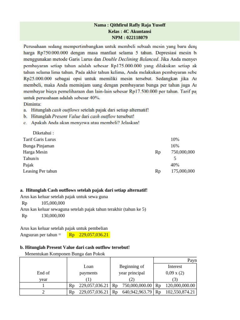 Siti Dalfa Octaviani - 4C Akuntansi - Quiz FM | PDF