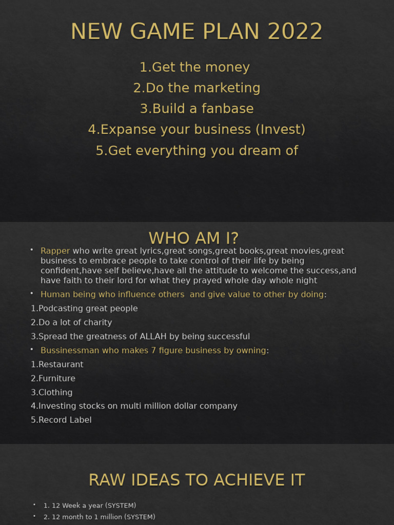 New Game Plan 2022 | PDF