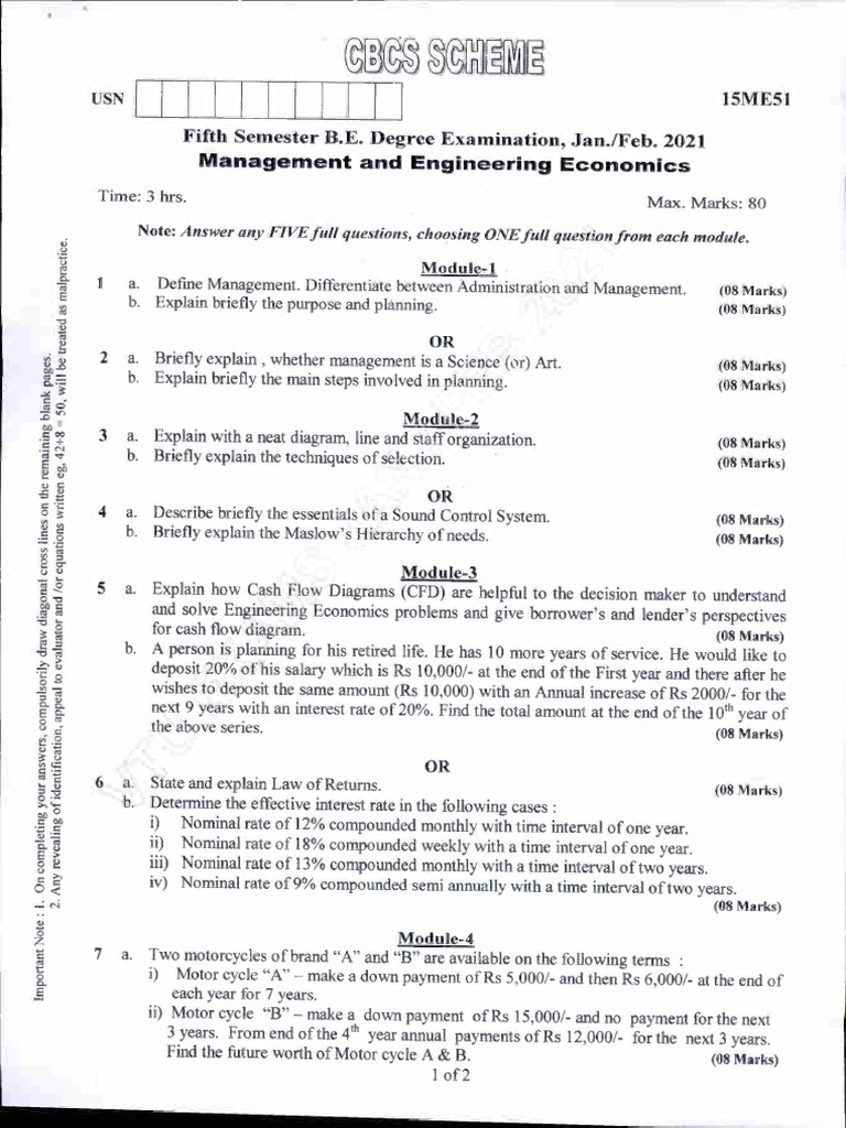 Scheme of Evaluation 15ME51 | PDF