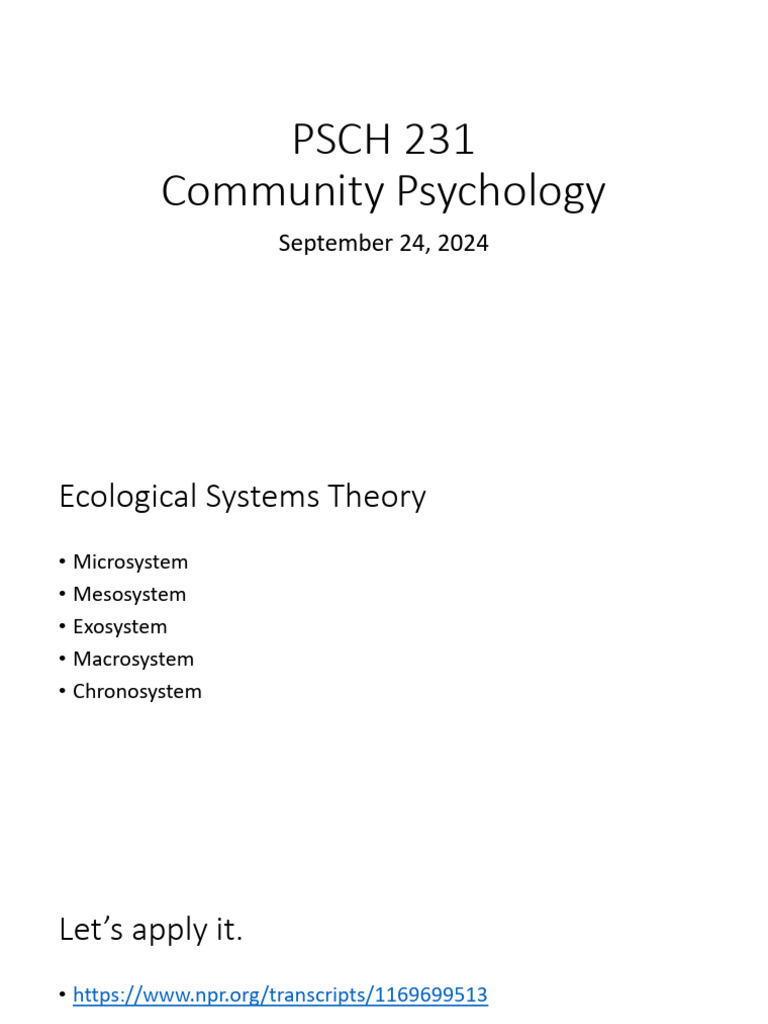 Roy PSCH 231 092424 | PDF | Community | Theory