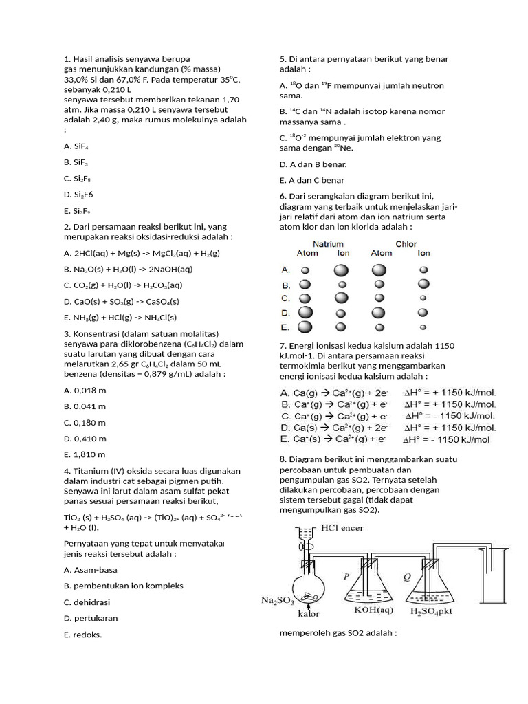 Soal Osn Kimia | PDF