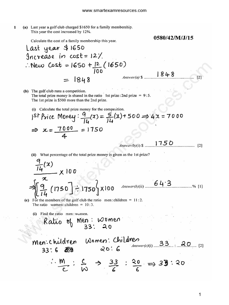 IGCSE Past Papers Math Solved Questions and Answers 1 Paper 4 Topic ...