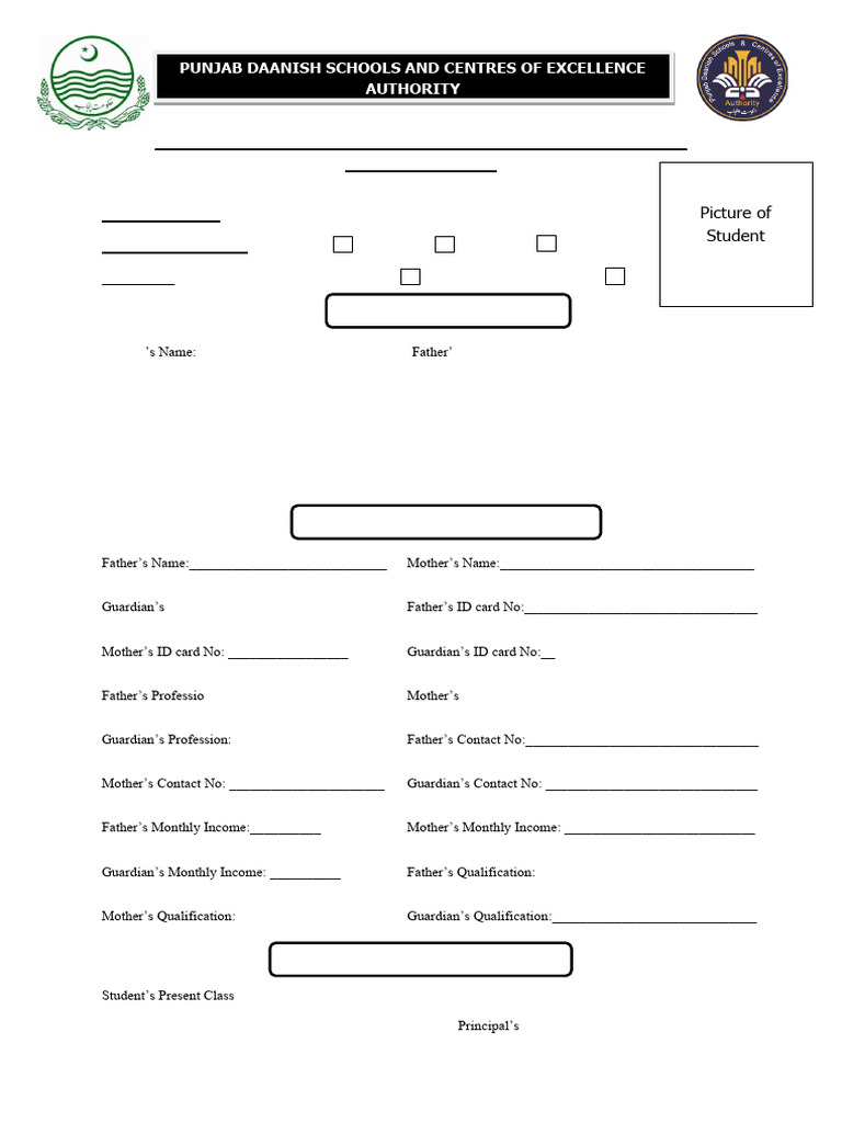 Day Scholar Application Form for Classes 6-8 | PDF