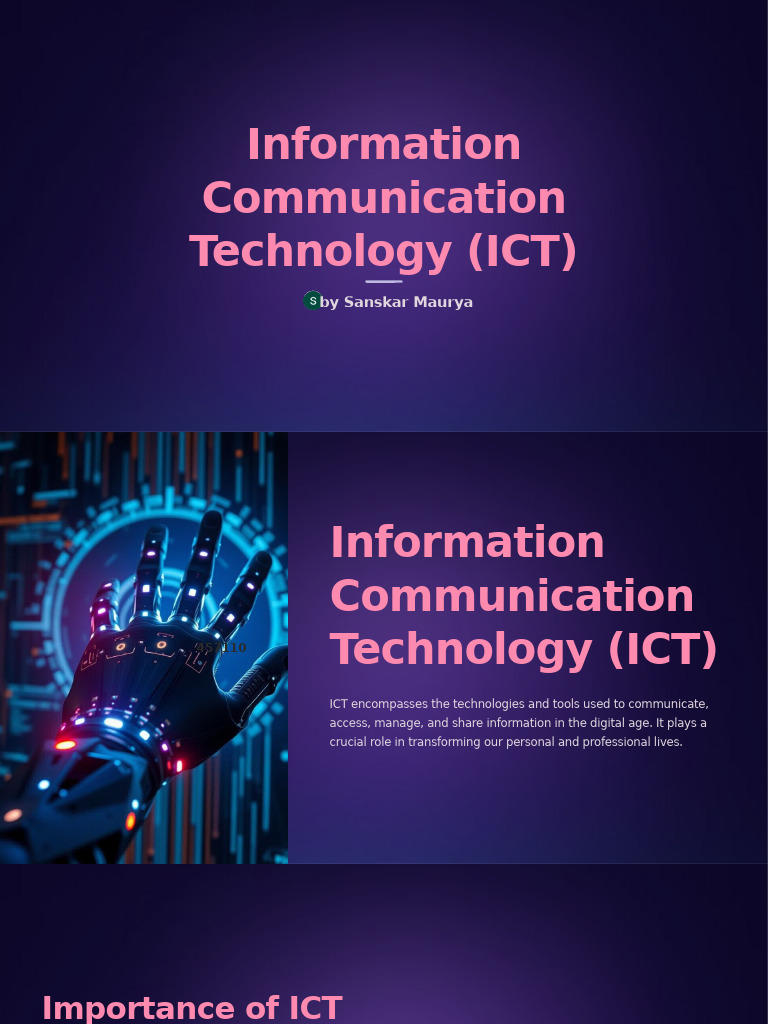 Information Communication Technology ICT | PDF | Information And ...