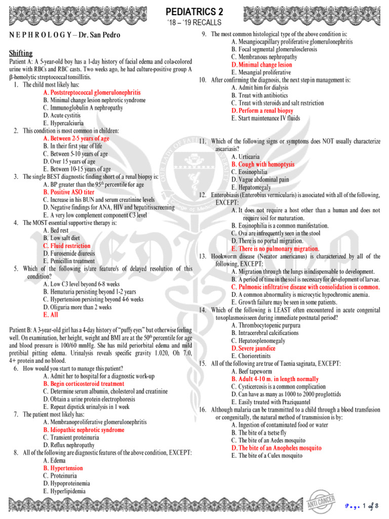 Pedia 2 Nephro San Pedro Recalls | PDF