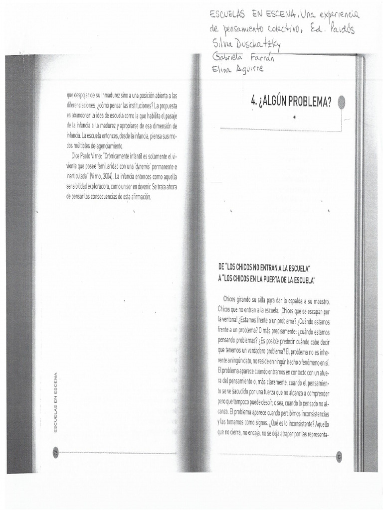 Duschatzky y Otros-Escuelas en Escena-Cap.4 PDF | PDF