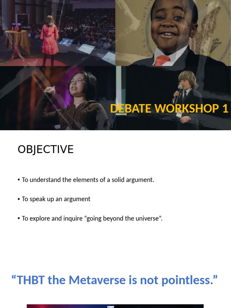 DEBATE Workshop For Primary School | PDF