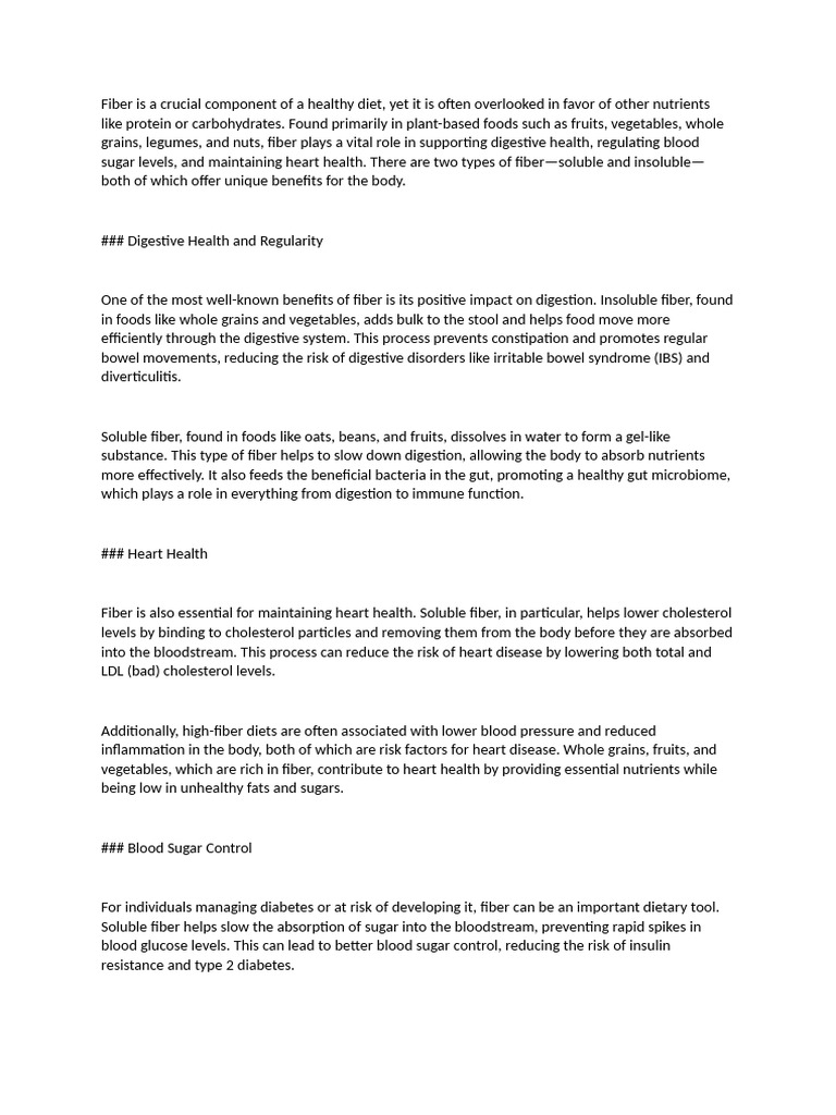 Fiber | PDF | Dietary Fiber | Diet & Nutrition