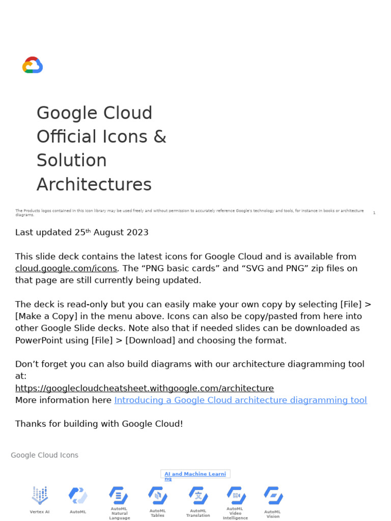 Copia de Google Cloud Official Icons and Solution Architectures | PDF ...
