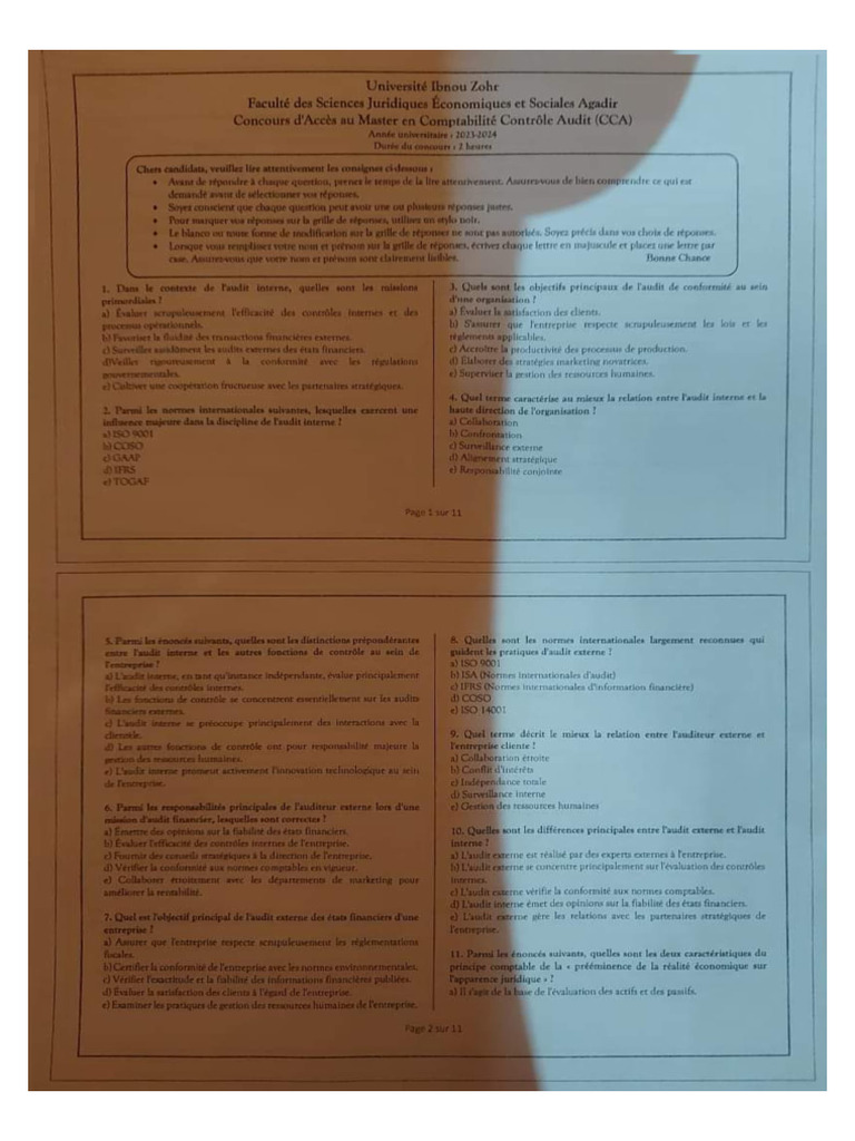 Master CCA Agadir 2023-2024 | PDF