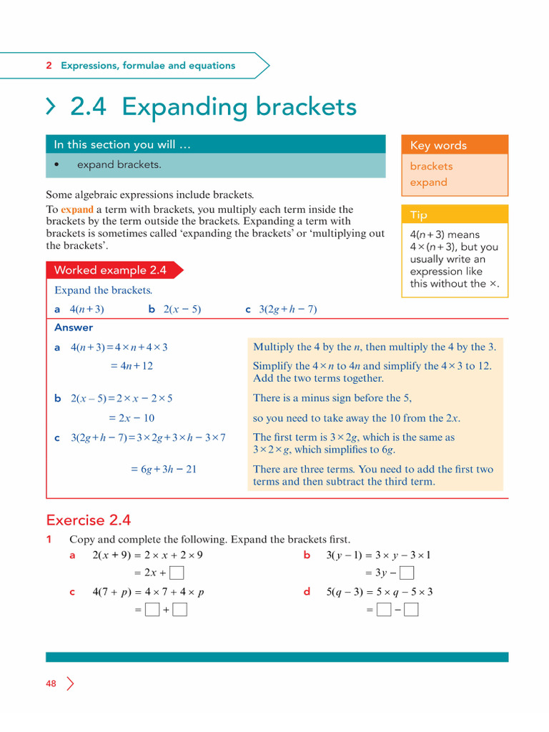 Expanding Brackets | PDF