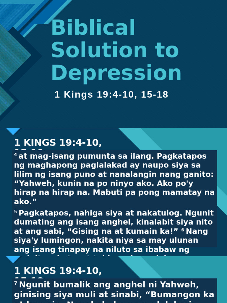 (2024-10-20) Biblical Solution To Depression | PDF