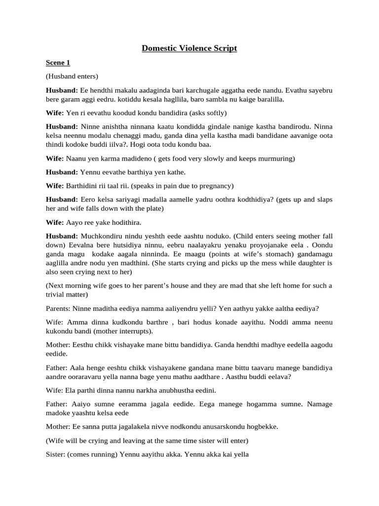 Domestic Violence Script | PDF Domestic Violence Script | PDF