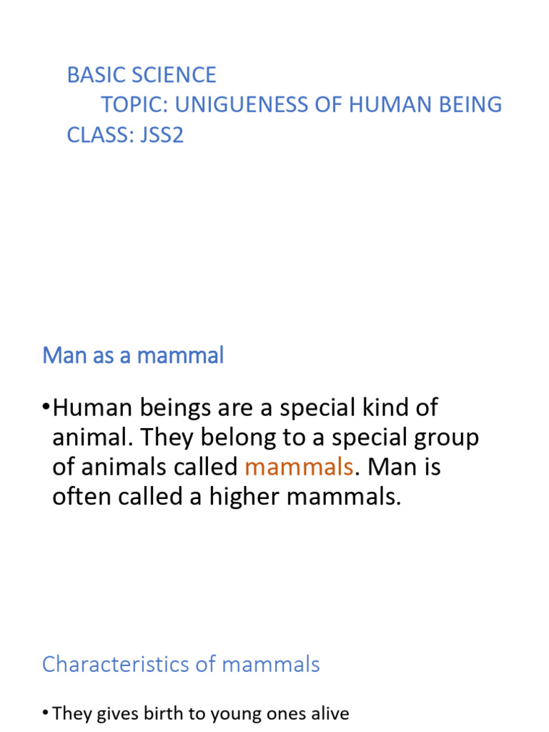 Uniqueness of Human Beings in Biology | PDF