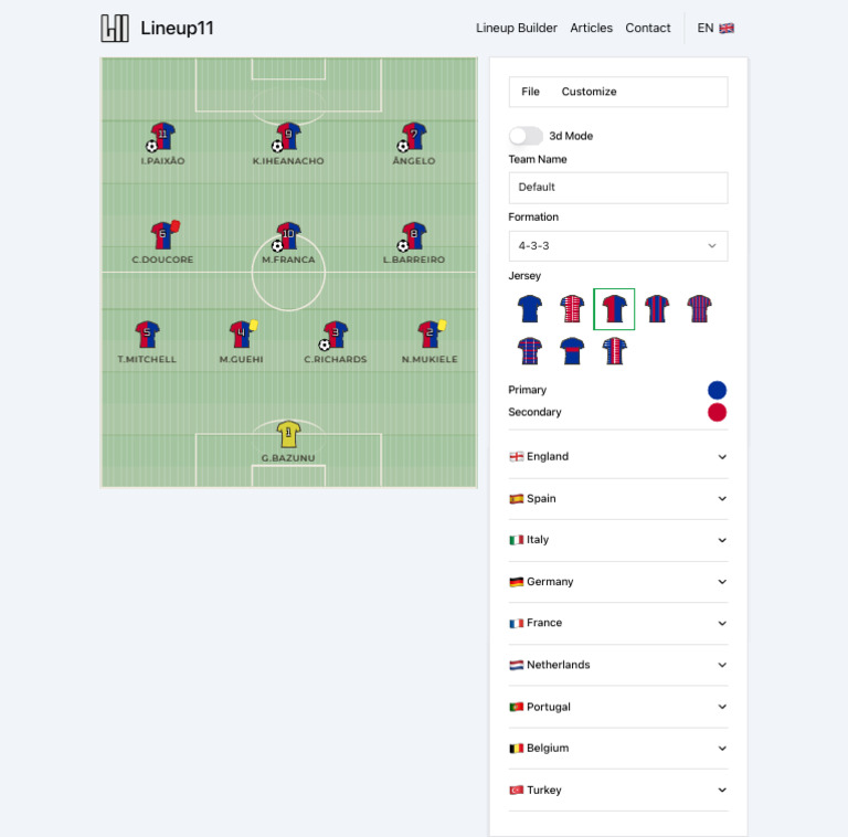 Football Lineup Builder - Create Your Team Formations | PDF