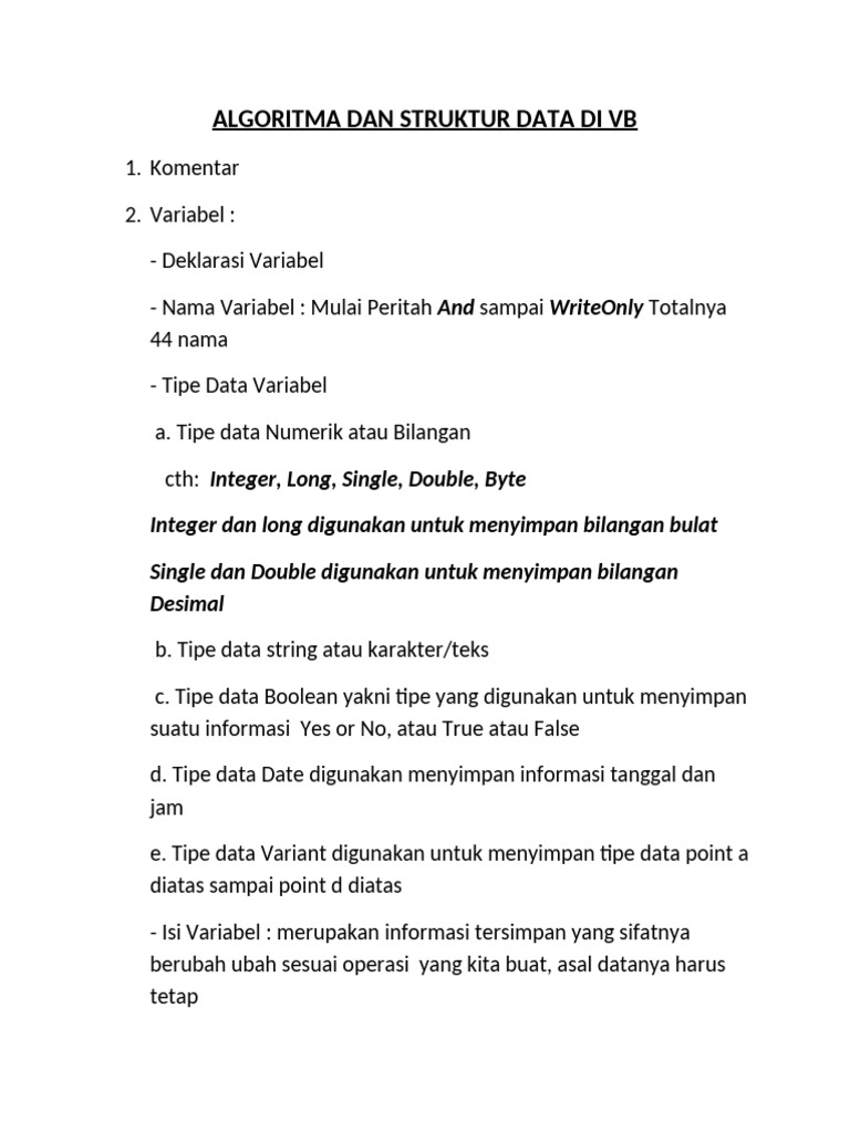 Algoritma & Struktur Data VB | PDF | Komputer