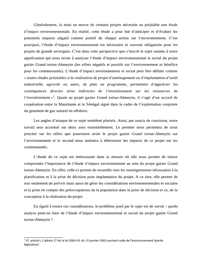 Intro Envi | PDF | Environnement naturel | Étude d'impact