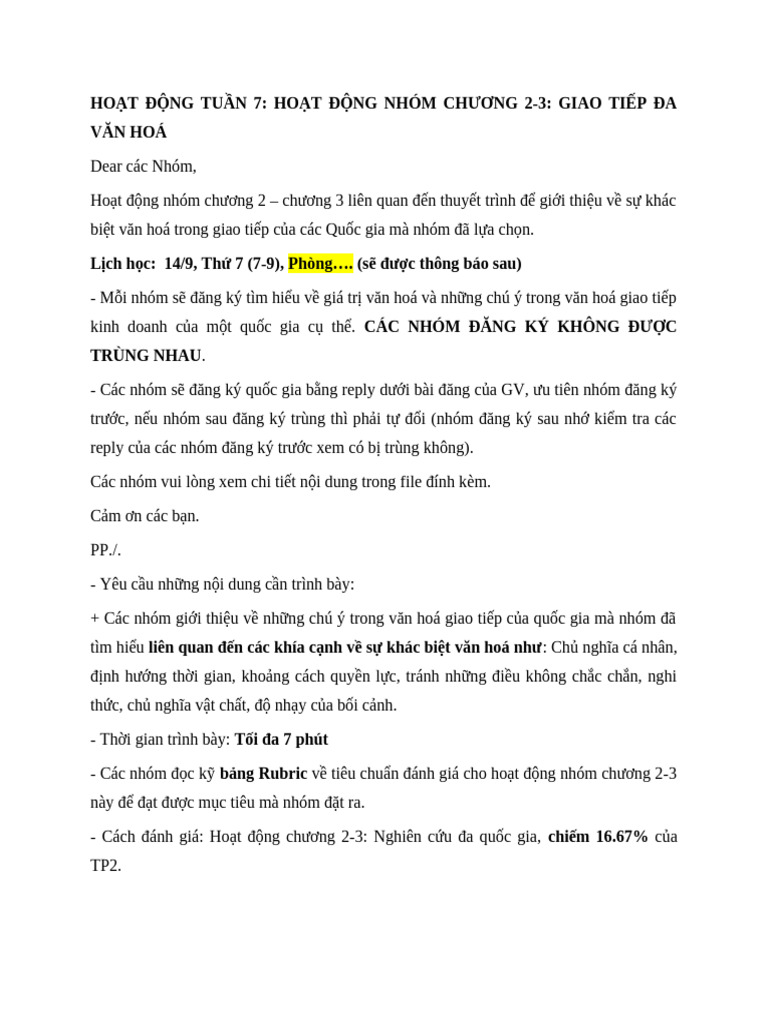 49K22.3 - HOẠT ĐỘNG NHÓM C2-C3 - GIAO TIẾP ĐA VĂN HOÁ | PDF