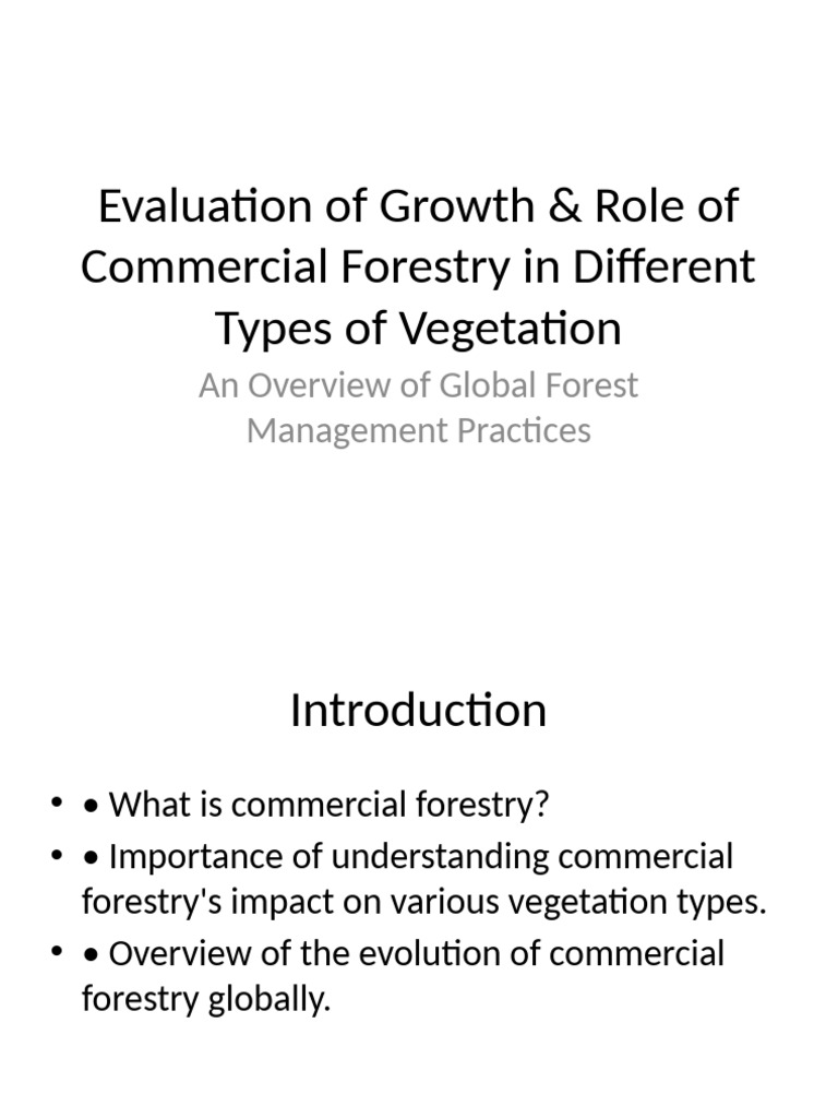 Commercial Forestry Evaluation | PDF | Home & Garden