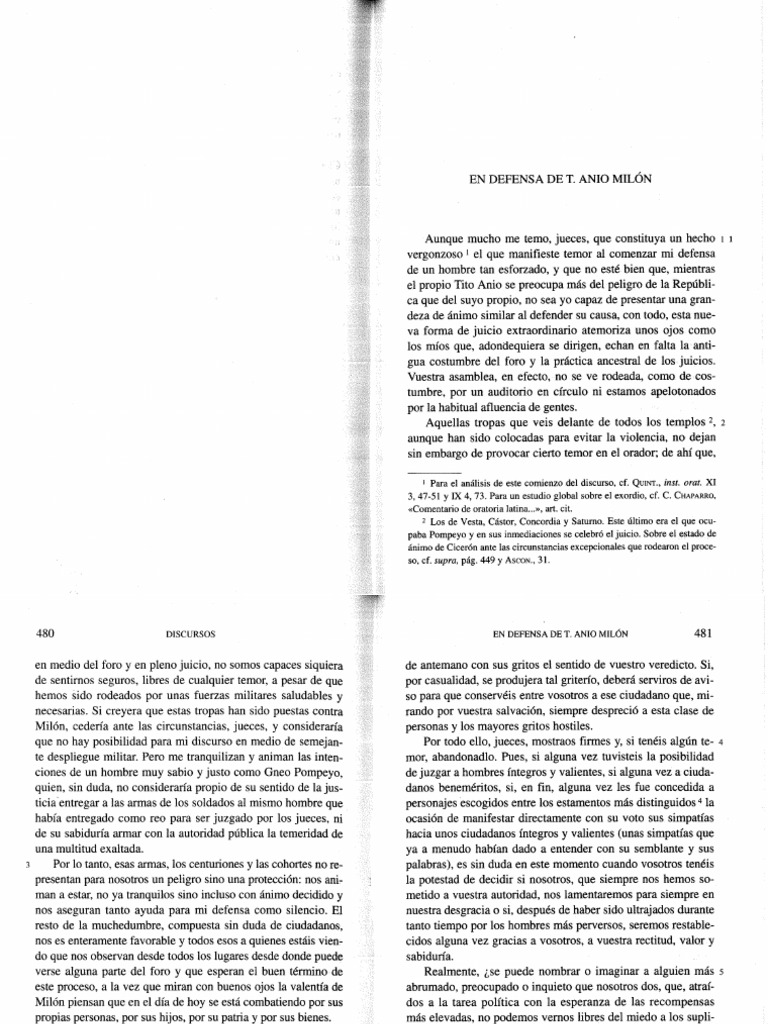 Cicerón. Pro Milone | PDF | Pompeyo | Cicerón